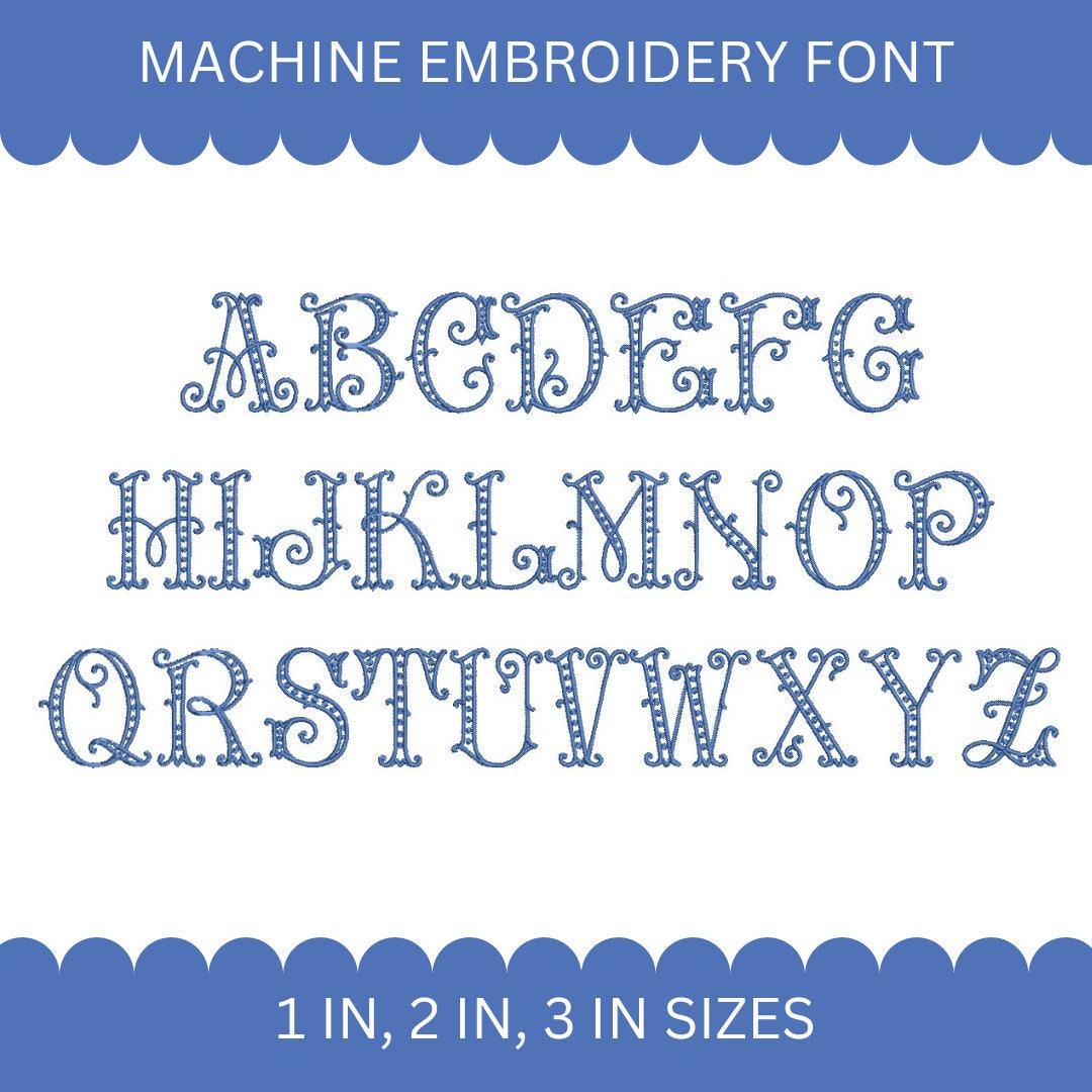 Embroidery Font With Dots, Machine Embroidery Design File for Any ...