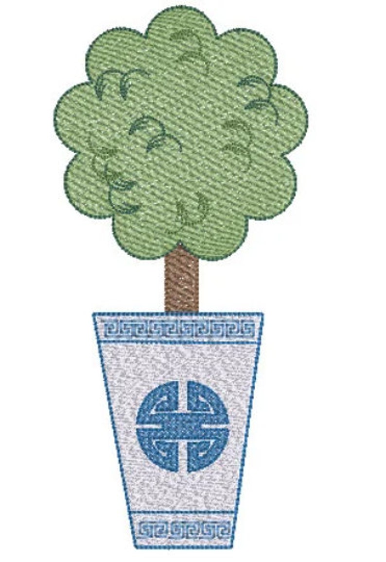 Topiary Embroidery Design, File for Embroidery Machines, Chinoiserie ...