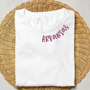 Arkansas Embroidery Design for Collar Team Embroidery Font Machine ...