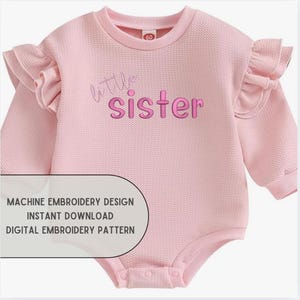 Little Sister Embroidery Design Little Sis Embroidery Design Sibling ...
