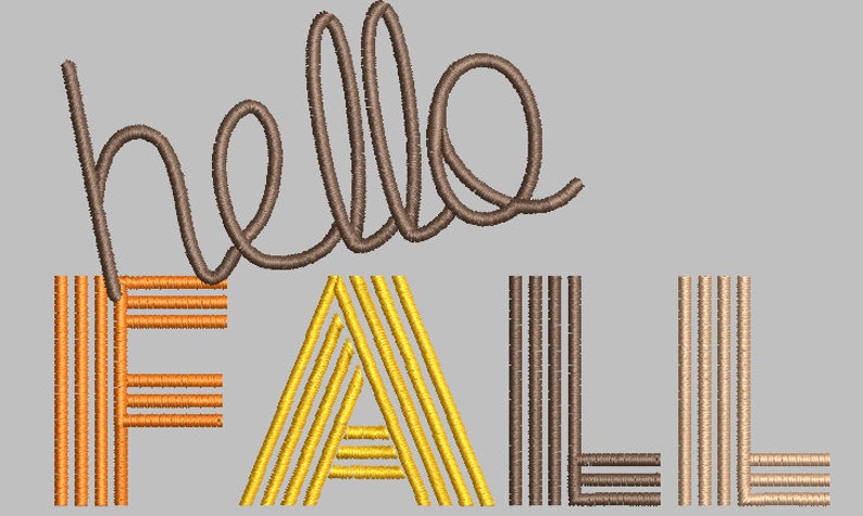 Hello Fall Embroidery Design Fall Machine Embroidery Simple - Etsy