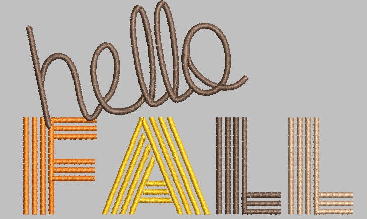 Hello Fall Embroidery Design Fall Machine Embroidery Simple - Etsy