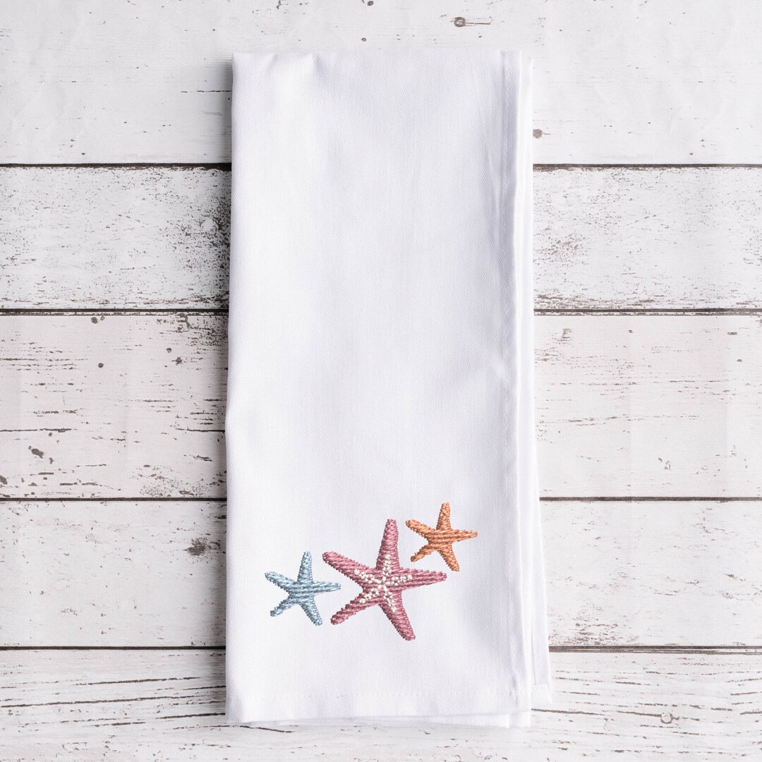 Starfish Embroidery Design, Sea Star Machine Embroidery File, 2-7 In ...