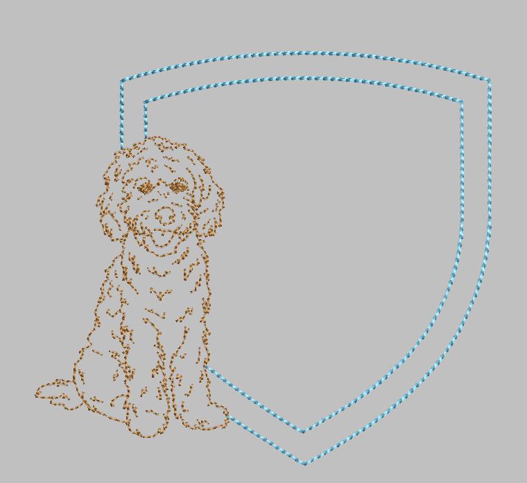 Goldendoodle Crest Embroidery Design – Digital Dog Monogram Frame for ...