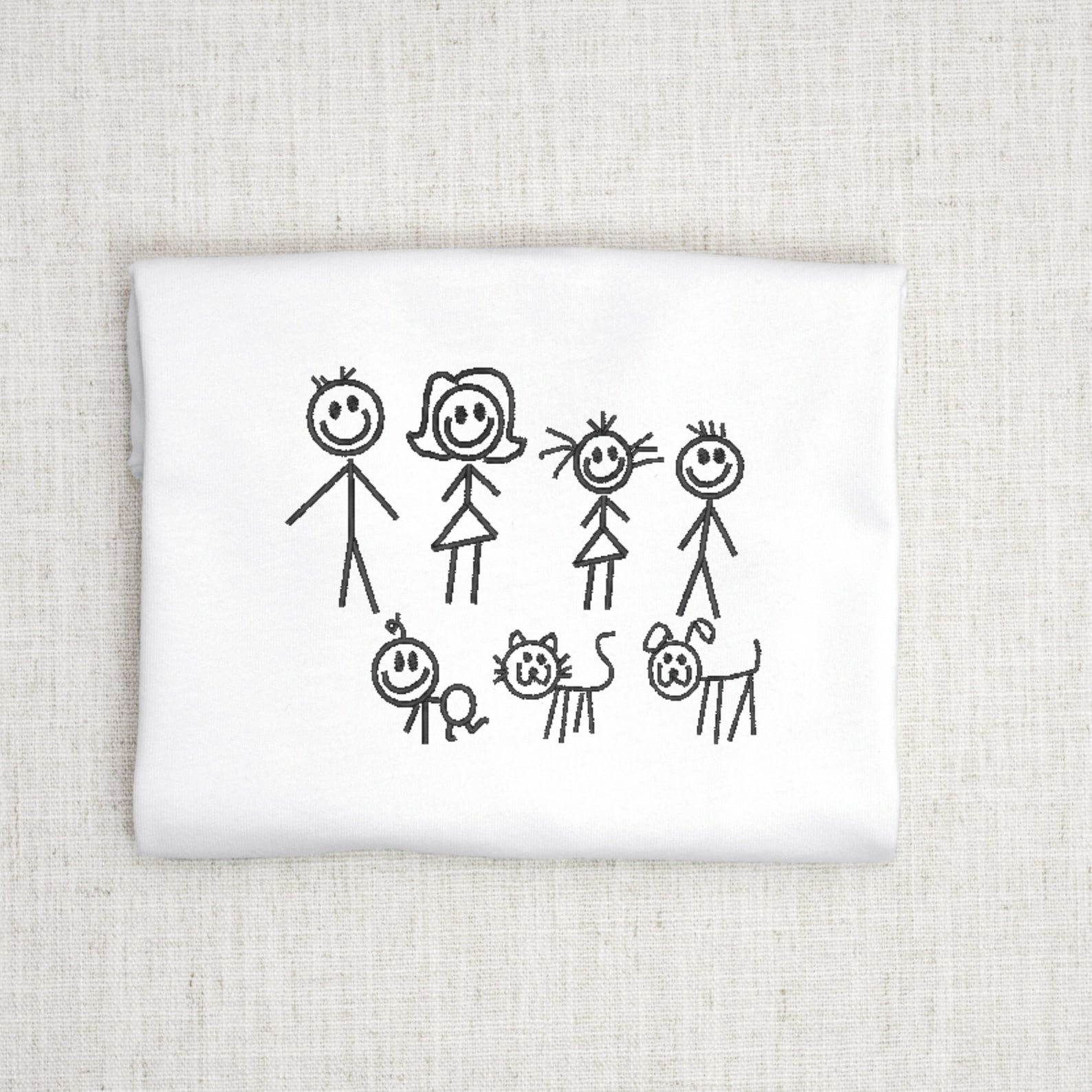Stick Figure Family Machine Embroidery Design File for Easy ...