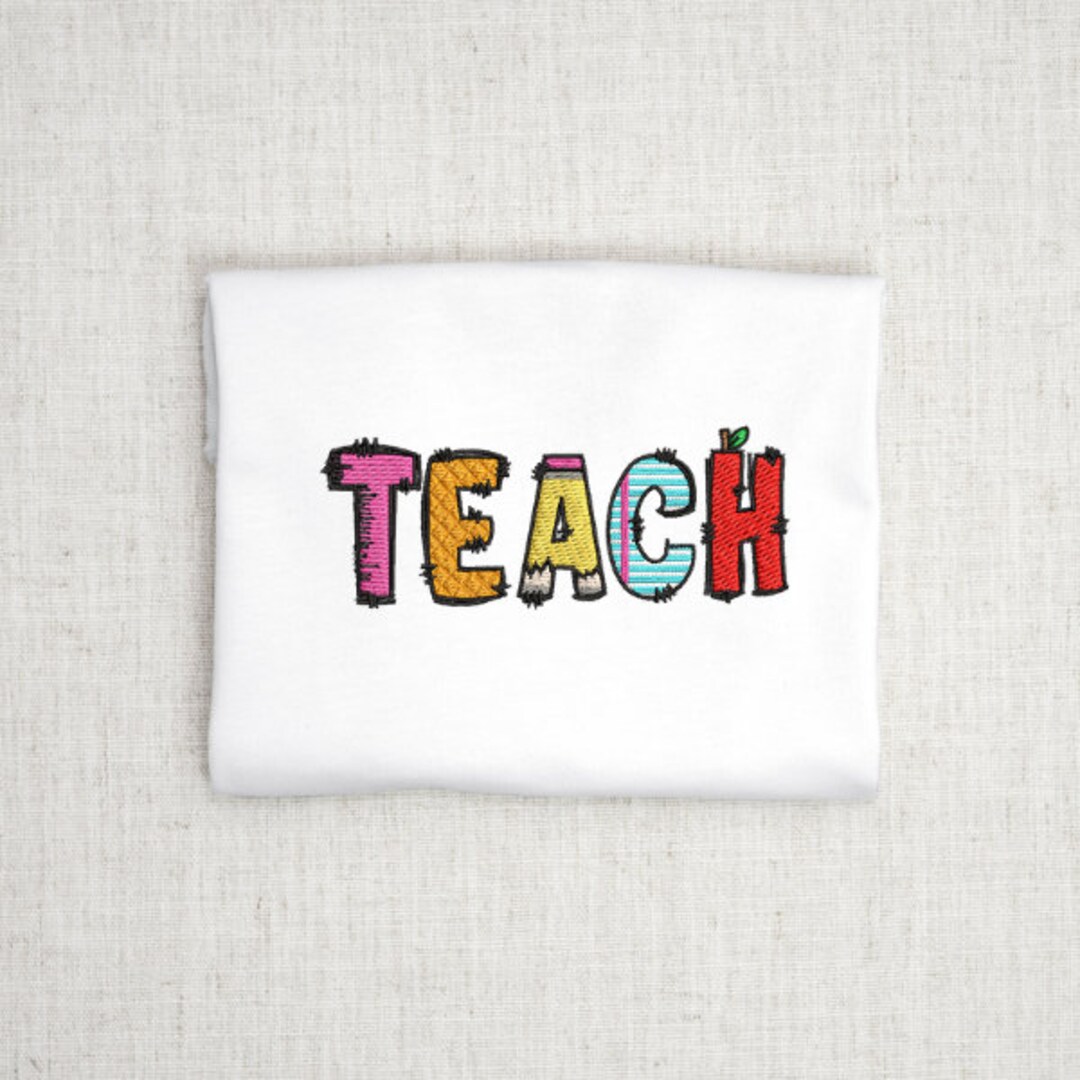 Teacher Embroidery Design, Back to School Embroidery Design File for ...