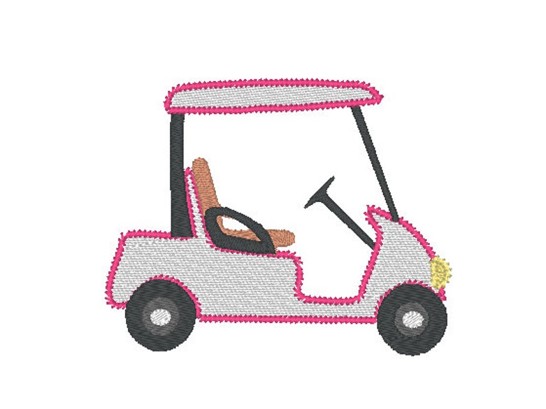 Golfcart Embroidery Design File for Summer. Golf Cart - Etsy