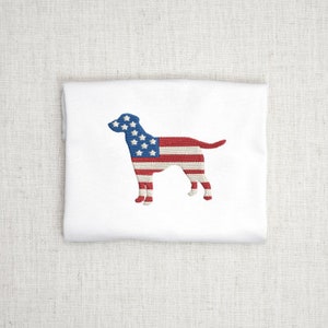 American Flag Dog Embroidery, Dog Flag Embroidery Design, Fourth of ...