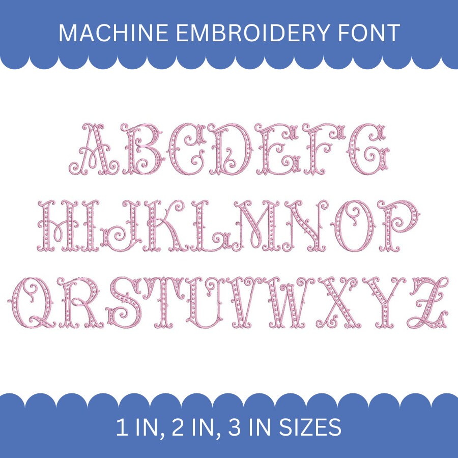 Embroidery Font With Dots Machine Embroidery Design File for - Etsy