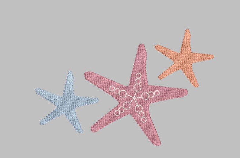 Starfish Embroidery Design, Sea Star Machine Embroidery File, 2-7 In ...