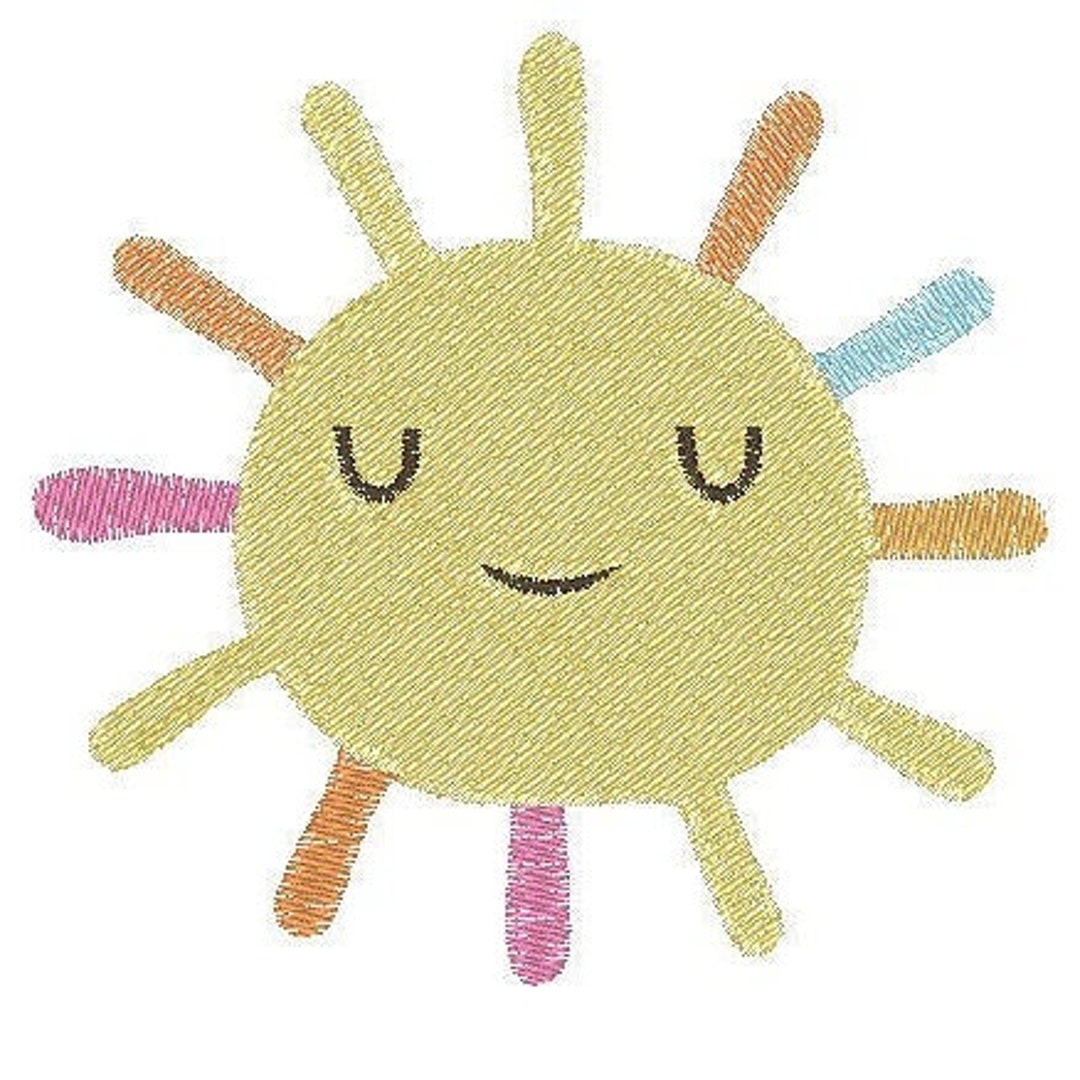 Sunshine Embroidery Design Sun Embroidery Smile Embroidery Design ...