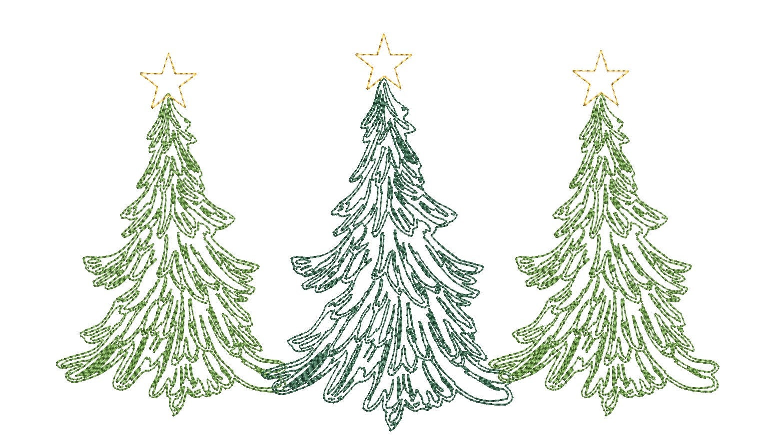 Vintage Christmas Tree Embroidery Design Rustic Bean Stitch - Etsy