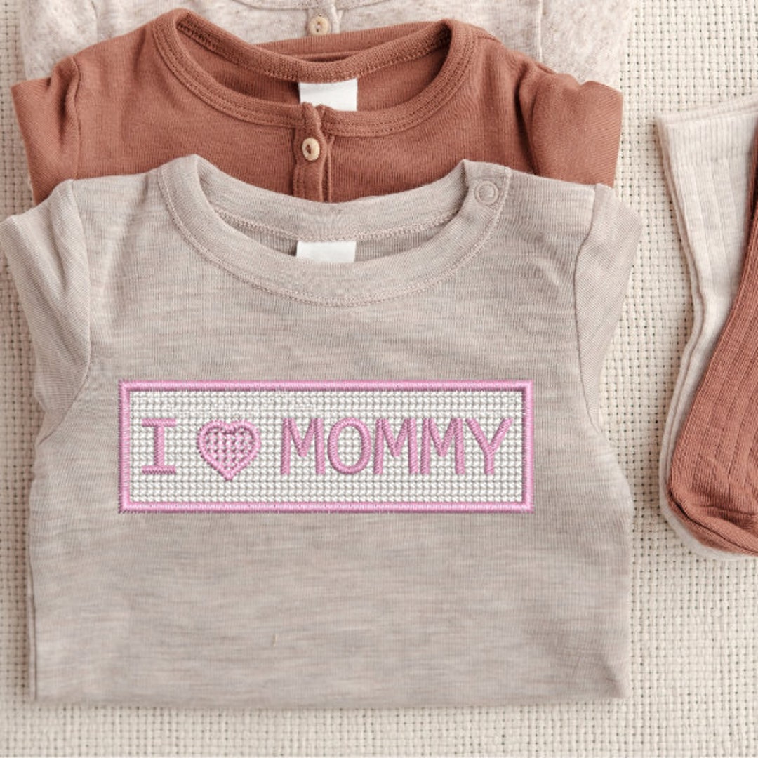I Heart Mommy Embroidery Design, Faux Smock Embroidery Design, Mother's ...