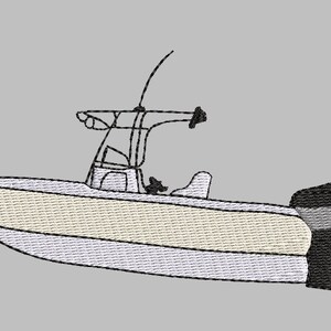 Fishing Boat Embroidery Design Ocean Boat Embroidery Center Console ...