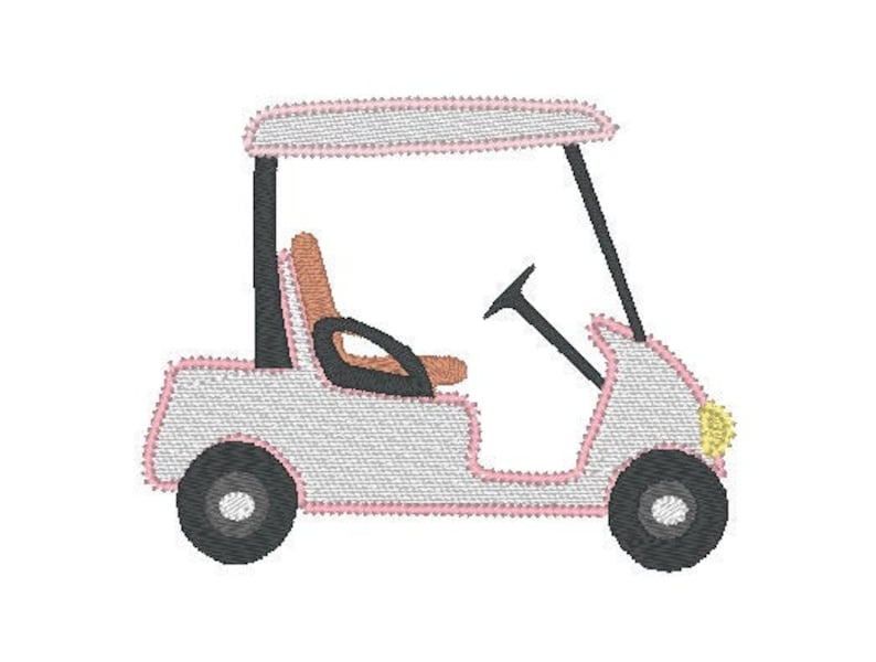 Golfcart Embroidery Design File for Summer. Golf Cart - Etsy