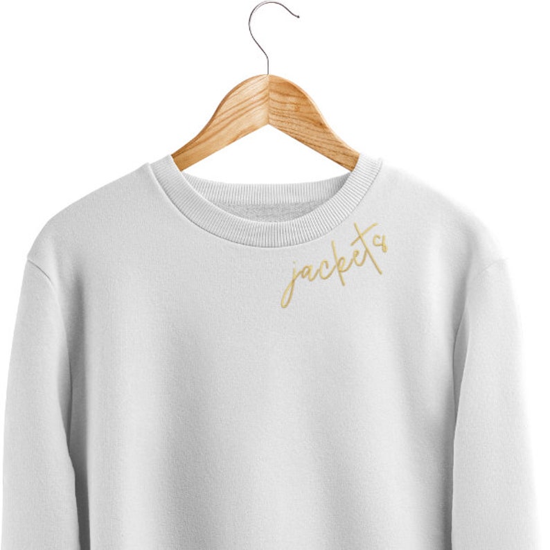 Jackets Collar Cursive Embroidery (machine Embroidery Design) - Etsy