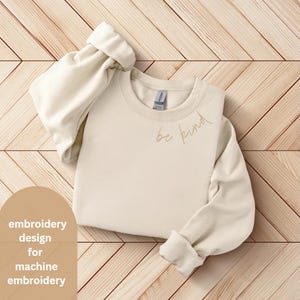 Be Kind Embroidery Design Be Kind Collar Embroidery Curved Text ...
