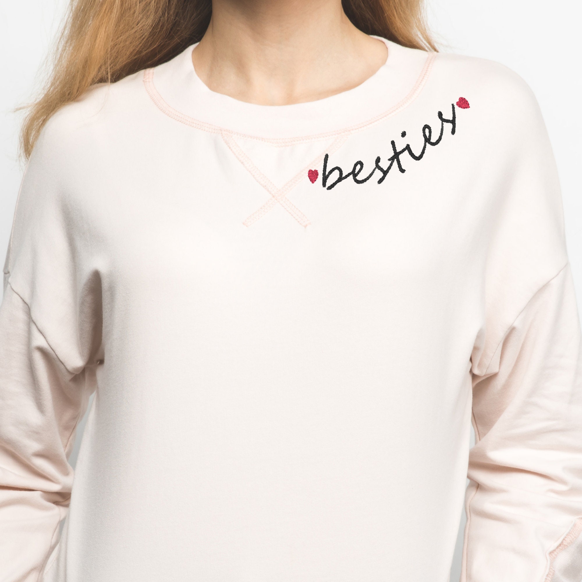 Besties Collar Embroidery Design, BFF Embroidery Design, Neckline ...