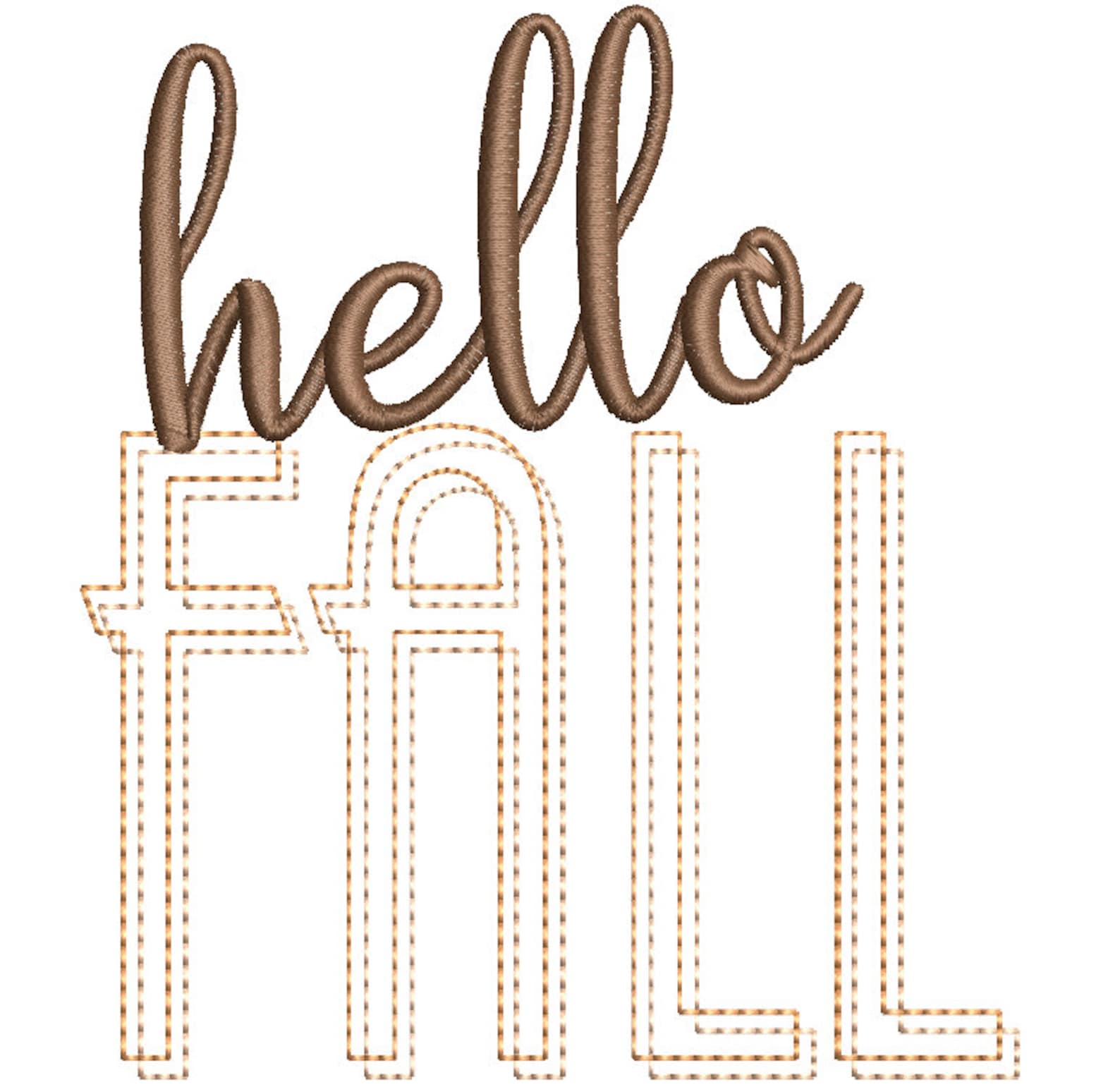 Hello Fall Embroidery Design Machine Embroidery Design File - Etsy