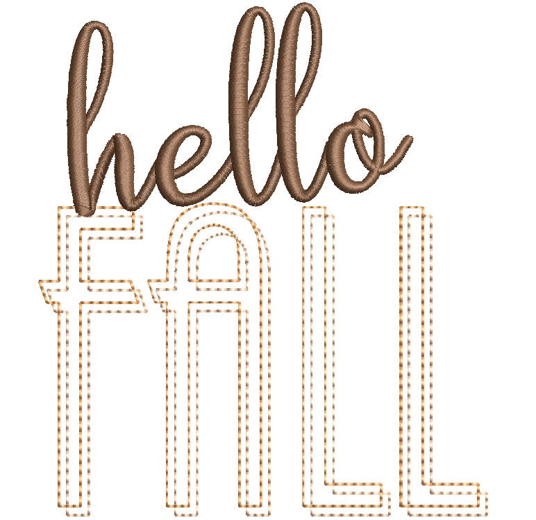 Hello Fall Embroidery Design Machine Embroidery Design File Fall ...