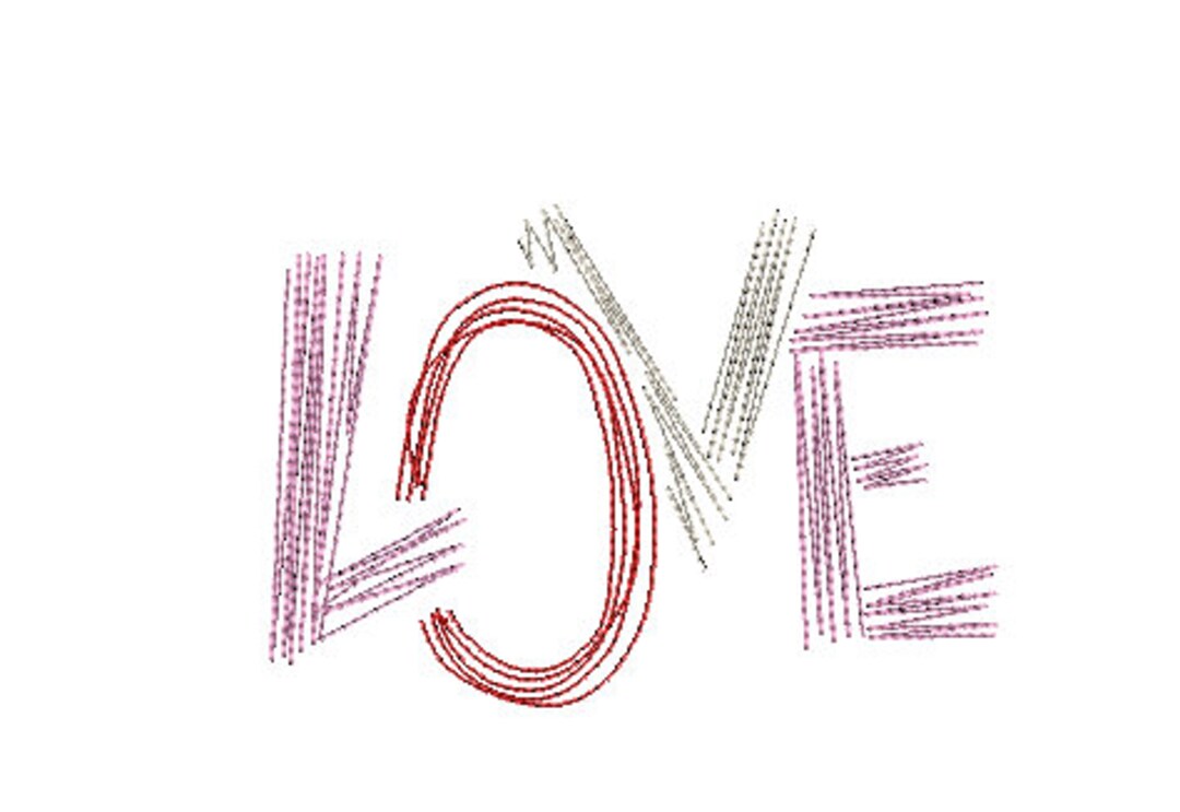 Love Embroidery Design - Scribble Embroidery - Embroidery Font ...