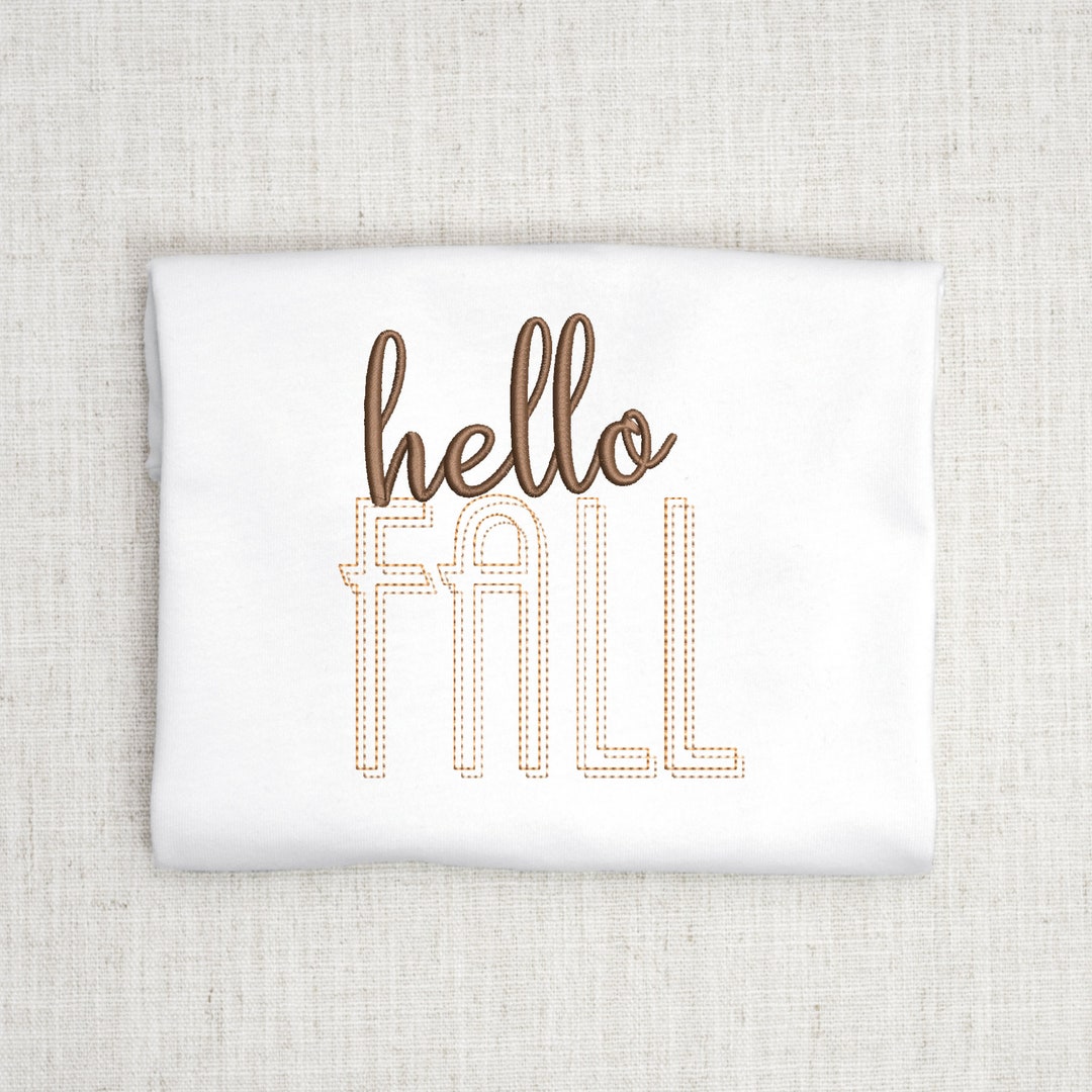Hello Fall Embroidery Design Machine Embroidery Design File Fall ...