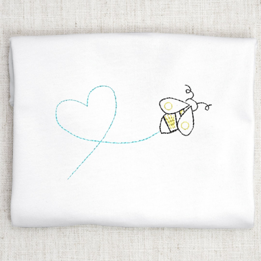 Vintage Bean Stitch Embroidery Design, Simple Bumble Bee Embroidery ...