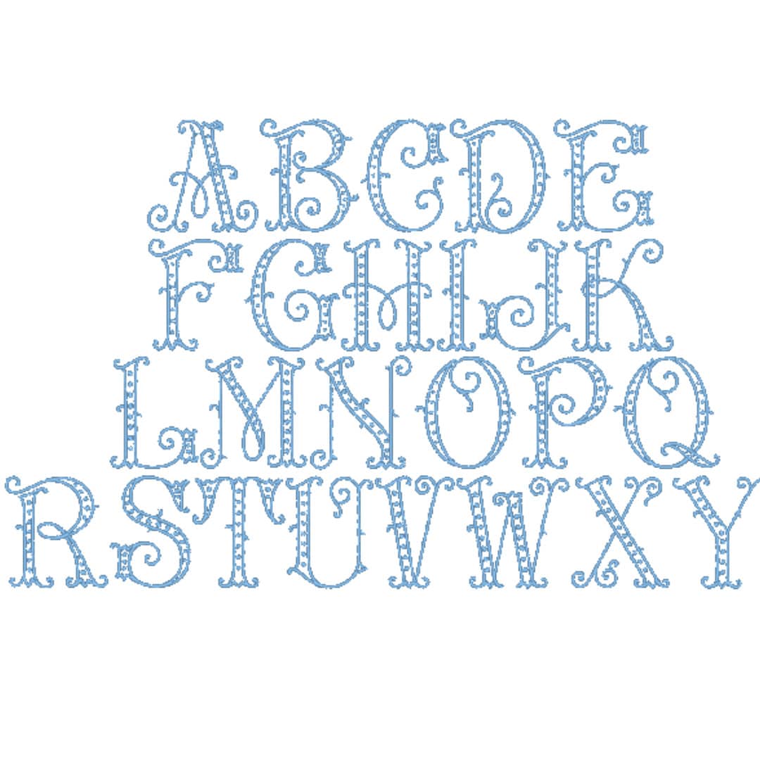 Fancy Embroidery Font Machine Embroidery Design File for - Etsy
