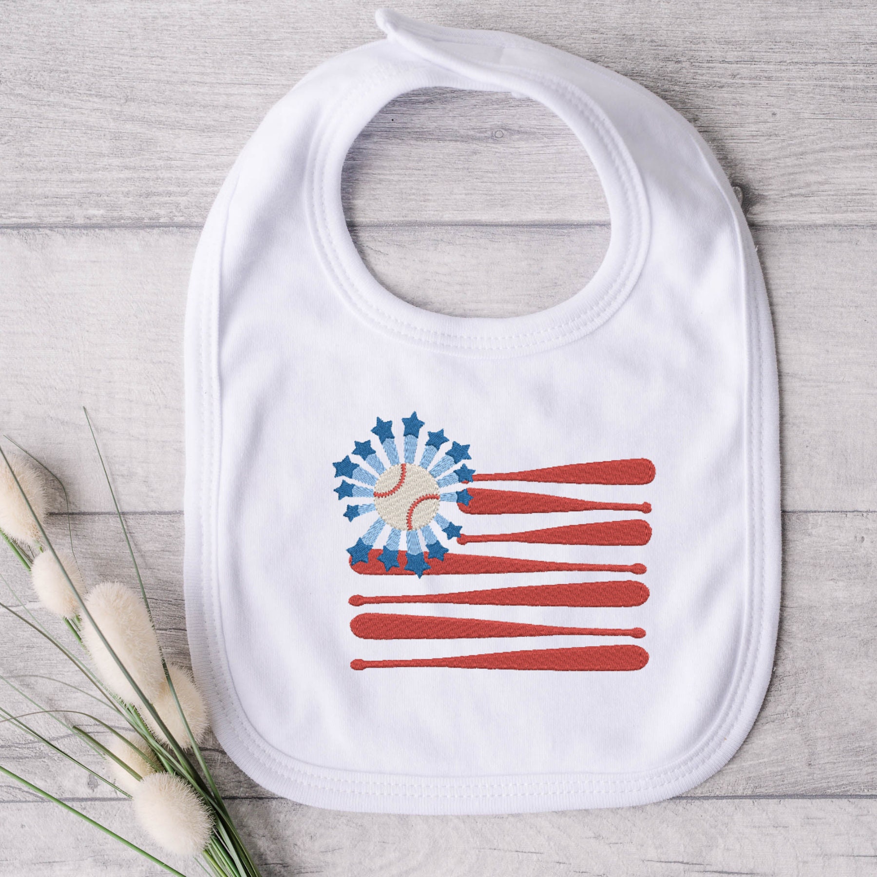 Baseball Flag Embroidery Design Stars and Stripes Embroidery USA ...
