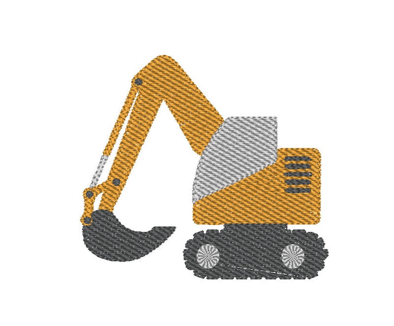 Excavator Embroidery Design, Construction Machine Embroidery, File for ...