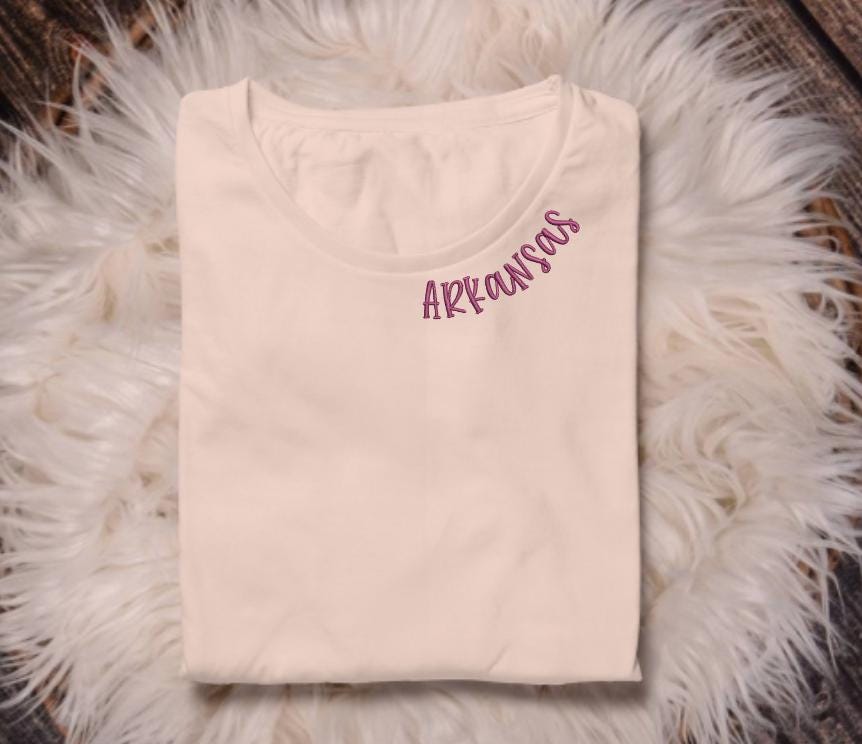 Arkansas Embroidery Design for Collar Team Embroidery Font Machine ...