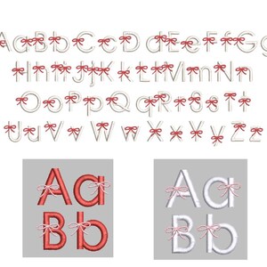 Bow Embroidery Font Machine Embroidery Design File for Instant Download ...