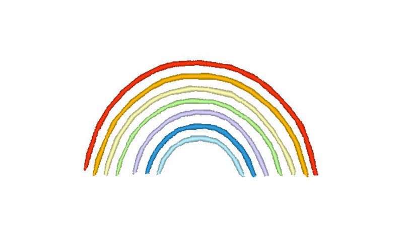 Simple Rainbow Machine Embroidery Design File for Beginners - Etsy