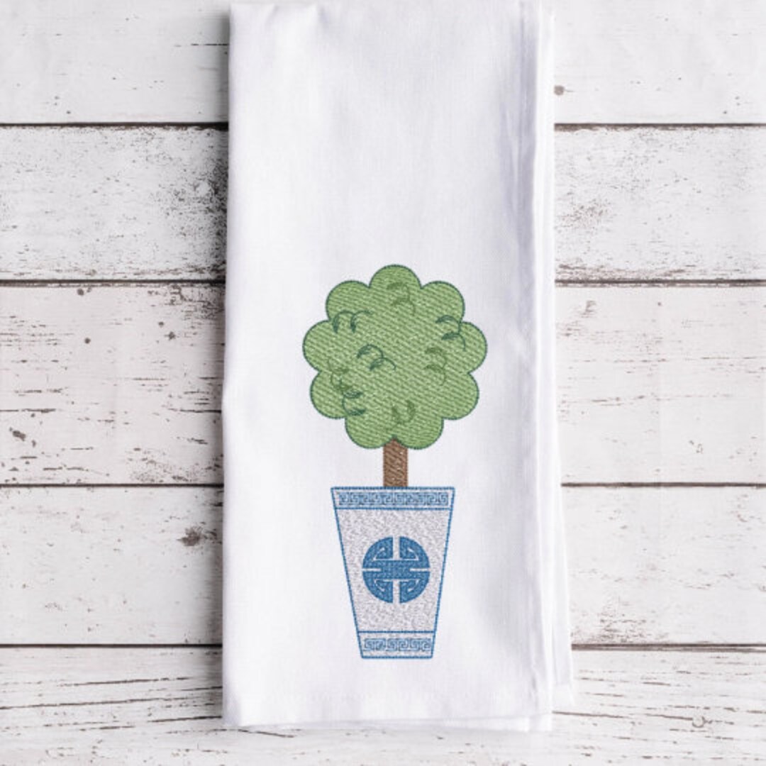 Topiary Embroidery Design, File for Embroidery Machines, Chinoiserie ...