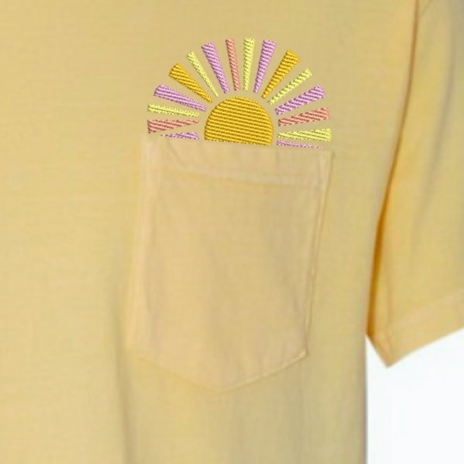 Sunshine Pocket Embroidery Design, Sunshine in My Pocket, Pocket ...