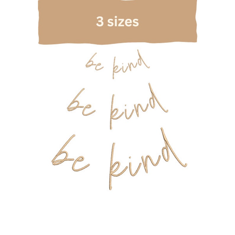 Be Kind Embroidery Design Be Kind Collar Embroidery Curved Text ...