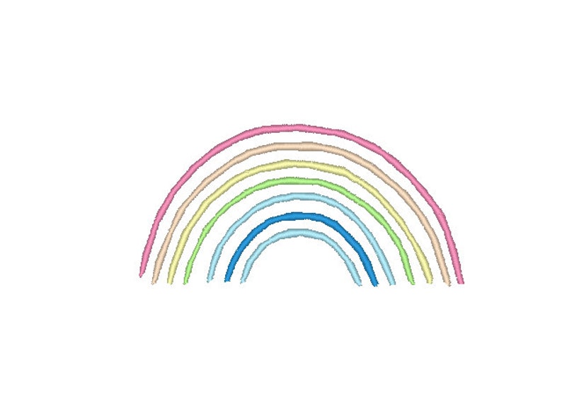 Simple Rainbow Machine Embroidery Design File for Beginners - Etsy