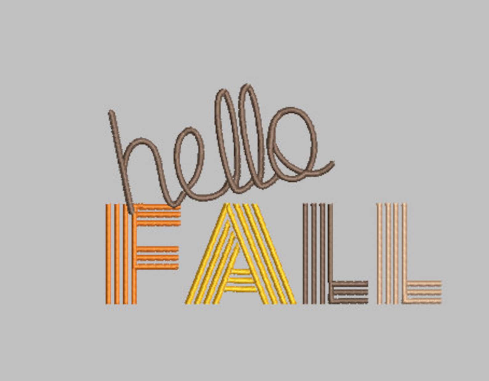 Hello Fall Embroidery Design Fall Machine Embroidery Simple Quick ...