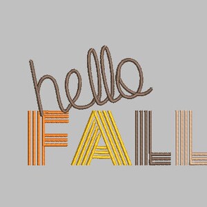Hello Fall Embroidery Design Fall Machine Embroidery Simple Quick ...