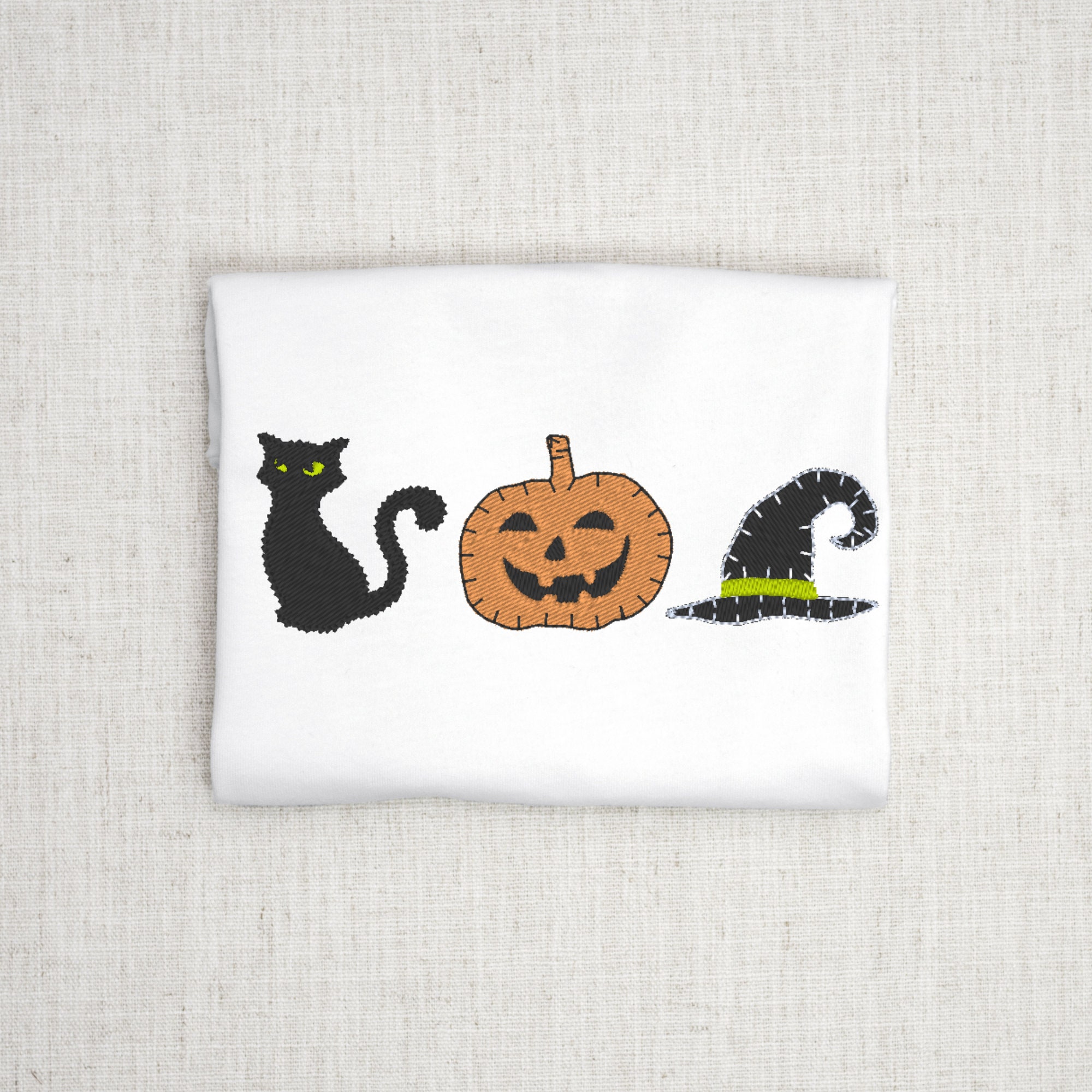 Halloween Embroidery Design Witch Hat Black Cat Pumpkin - Etsy