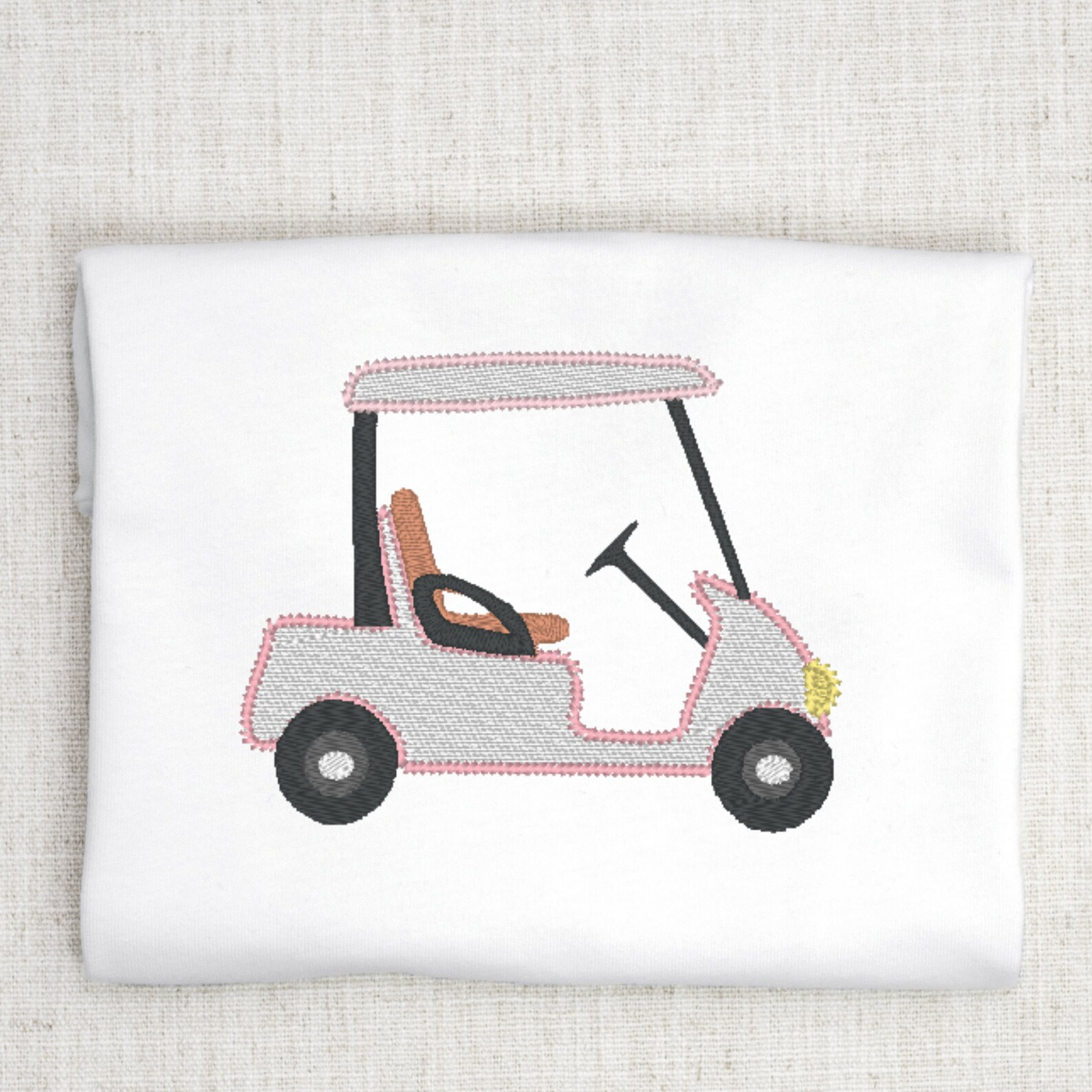 Golfcart Embroidery Design File for Summer. Golf Cart - Etsy