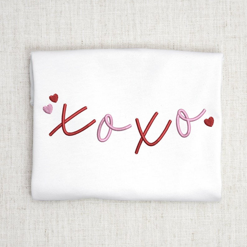 Collar XOXO Embroidery Design - Hugs and Kisses Embroidery - Valentine ...