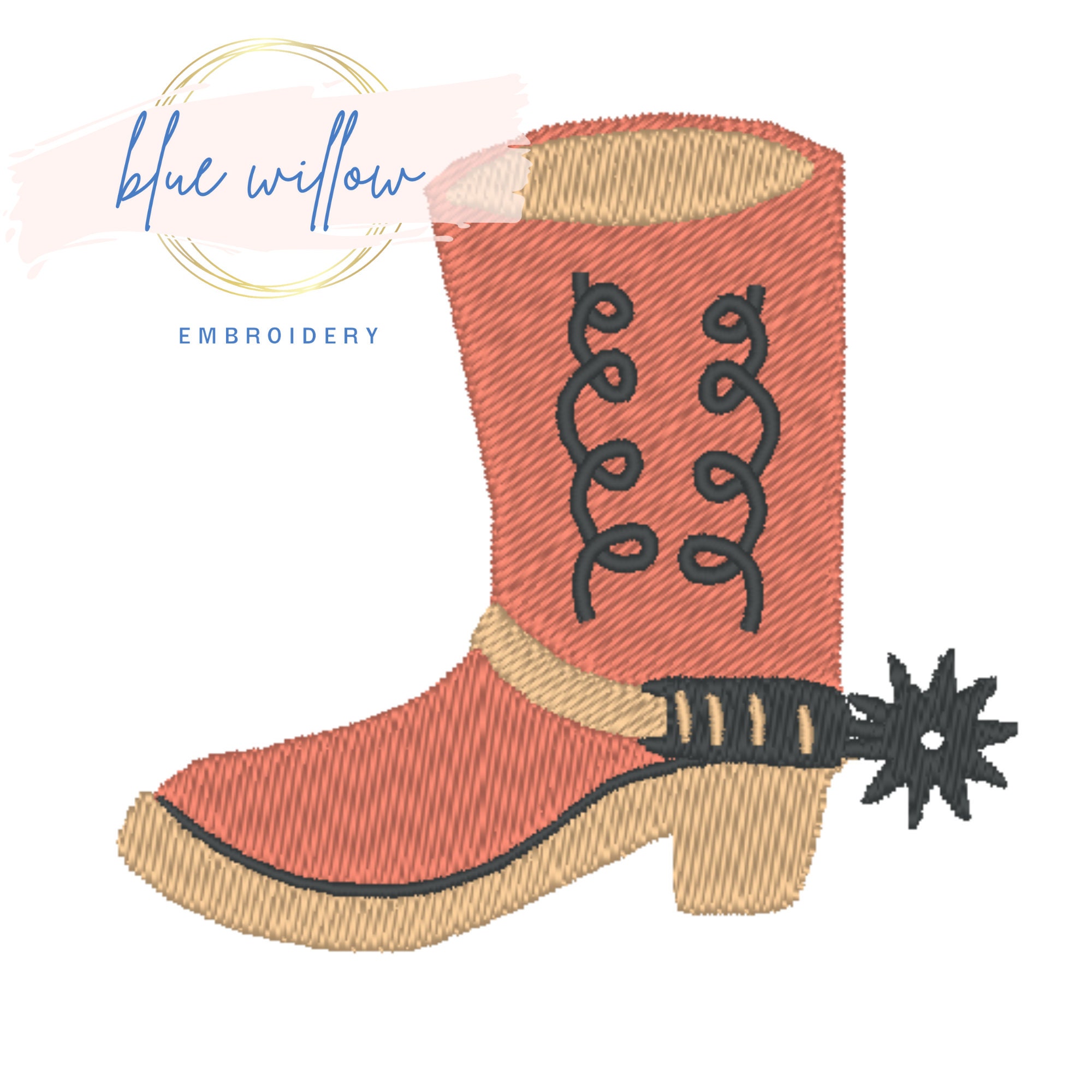 Cowboy Boot Embroidery Design Cowgirl Rodeo Texas Machine - Etsy