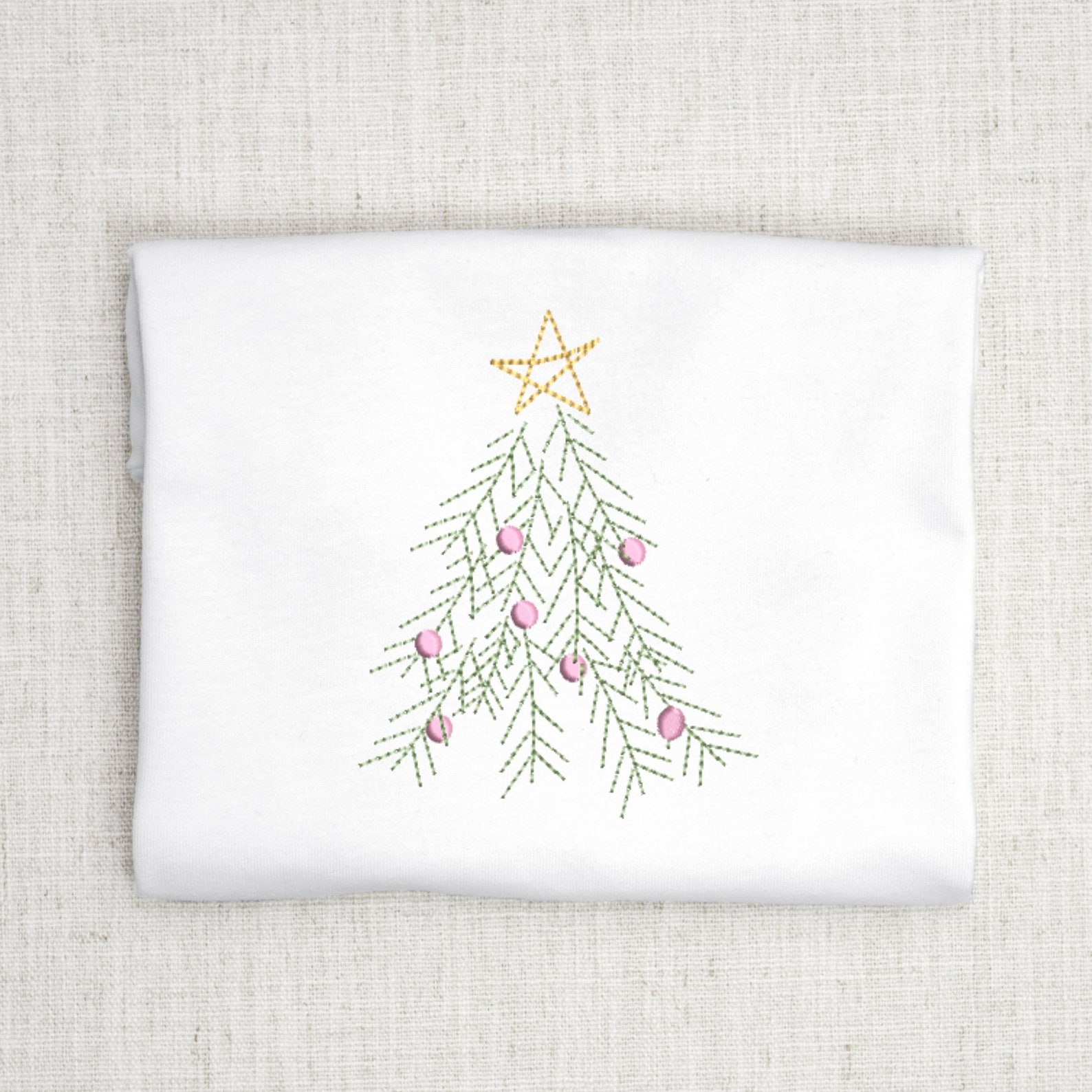 Vintage Christmas Tree Monogram Decoration Embroidery Design - Etsy