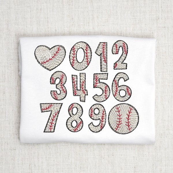 Baseball Font Embroidery - Etsy
