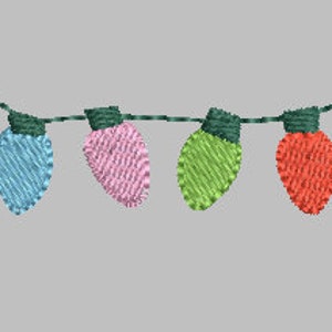 Christmas Lights Embroidery Design, String Lights Embroidery, Christmas ...