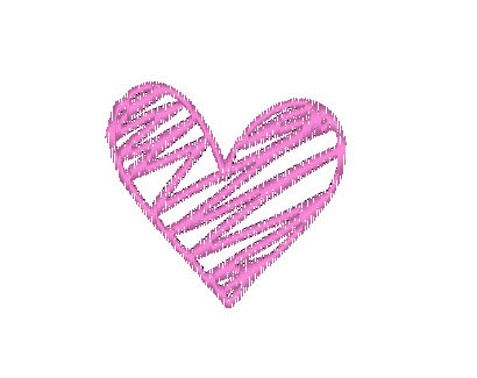 Scribble Heart Embroidery Design Machine Embroidery Design - Etsy