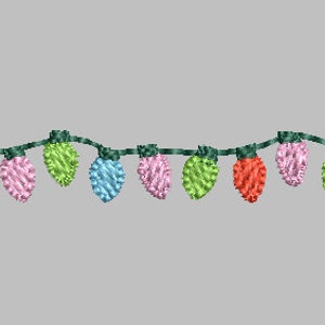 Christmas Lights Embroidery Design, String Lights Embroidery, Christmas ...