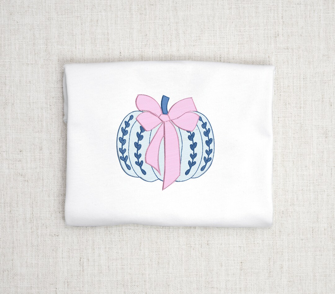 Preppy Pumpkin Embroidery Design, Chinoiserie Pumpkin, Pumpkin With ...
