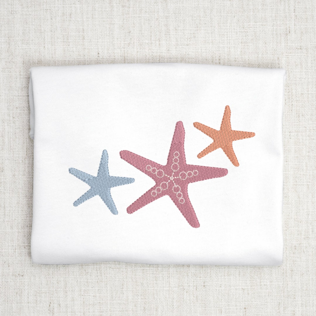 Starfish Embroidery Design, Sea Star Machine Embroidery File, 2-7 In ...